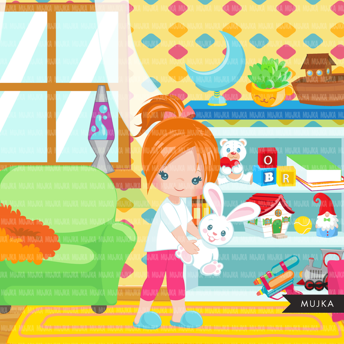 Chores Clipart, bedroom chores, cleaning room, children's room sublima ...