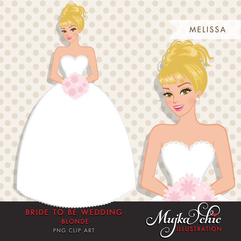 Blonde Bride Clipart wedding graphics – MUJKA CLIPARTS