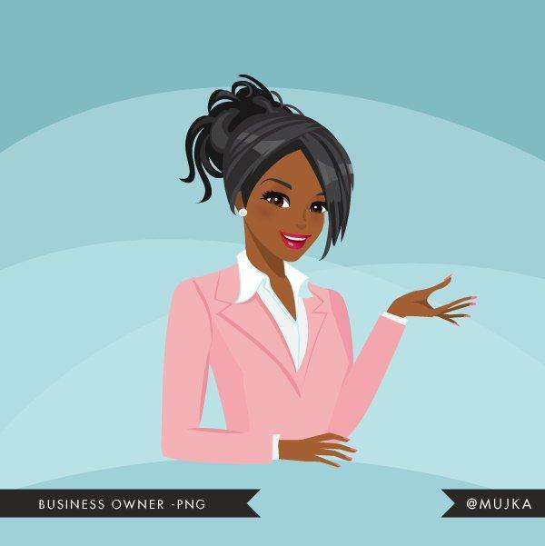 Black Business owner, shop owner Avatar Design – MUJKA CLIPARTS