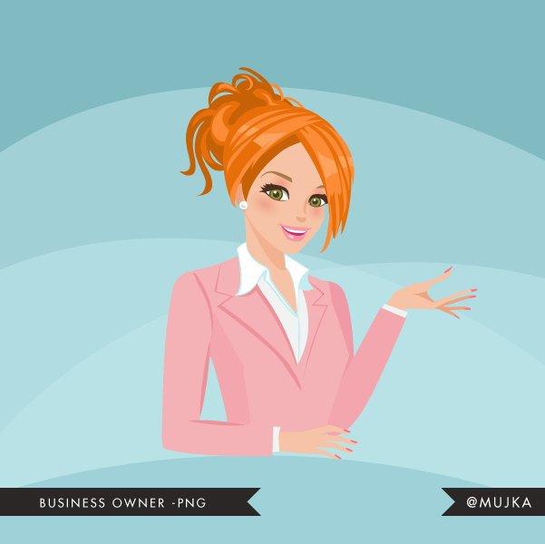 Red Blonde Business owner, shop owner Avatar Design – MUJKA CLIPARTS