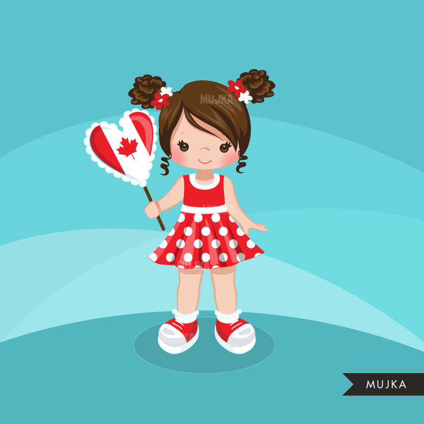 Canada Day, girl Clipart – MUJKA CLIPARTS