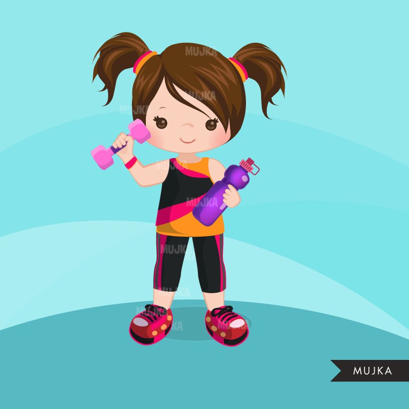 Workout Gym Girl clipart – MUJKA CLIPARTS