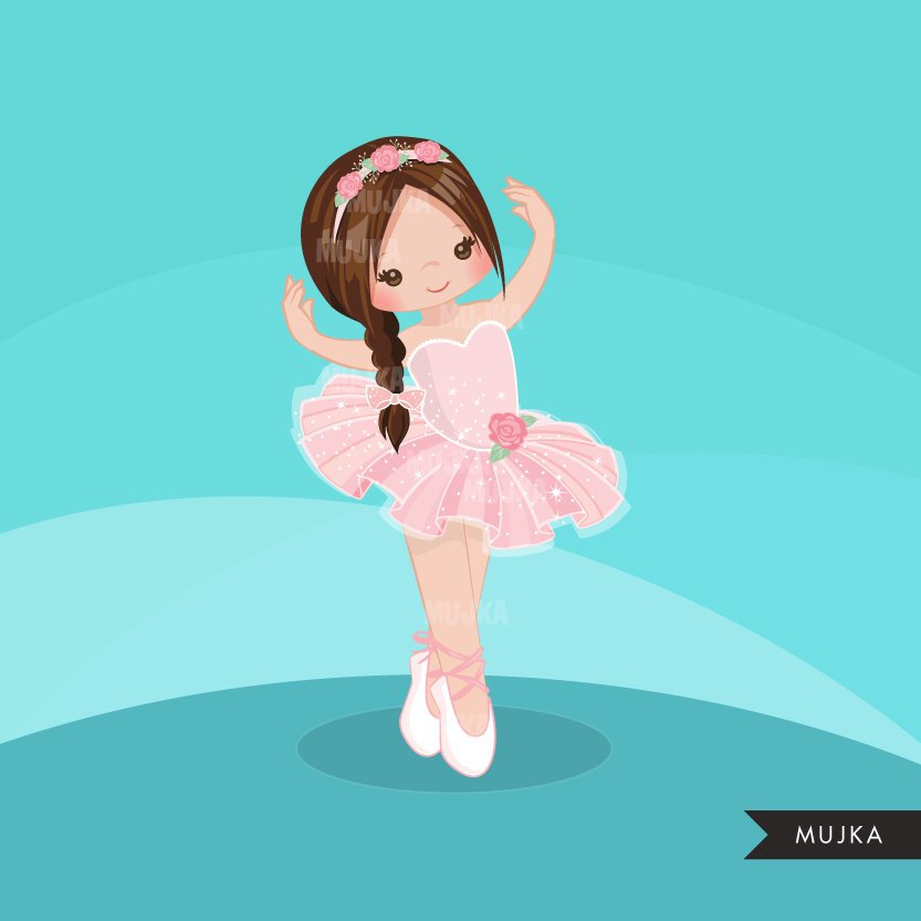 Ballerina clipart, chic ballet girl – MUJKA CLIPARTS