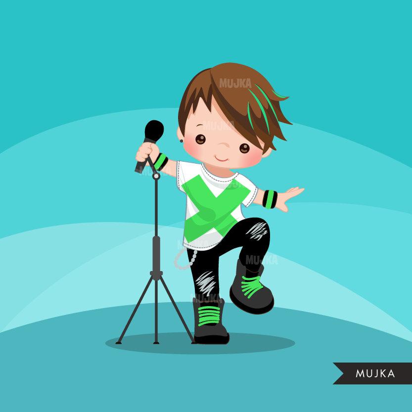 Rockstar Boys Clipart, singer boy – MUJKA CLIPARTS