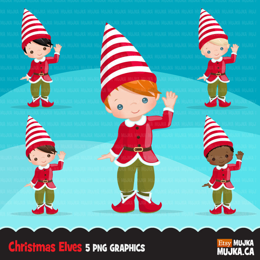 Christmas Elf Clipart, black Boy – MUJKA CLIPARTS