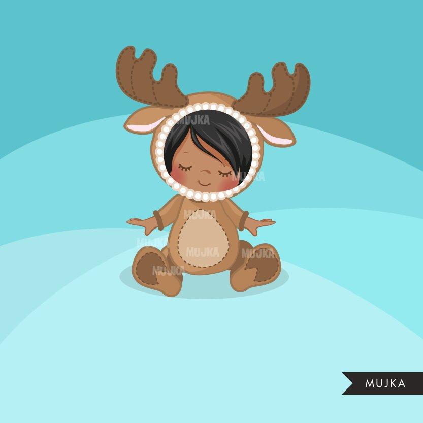 Moose Baby clipart, baby animal costume, fall – MUJKA CLIPARTS