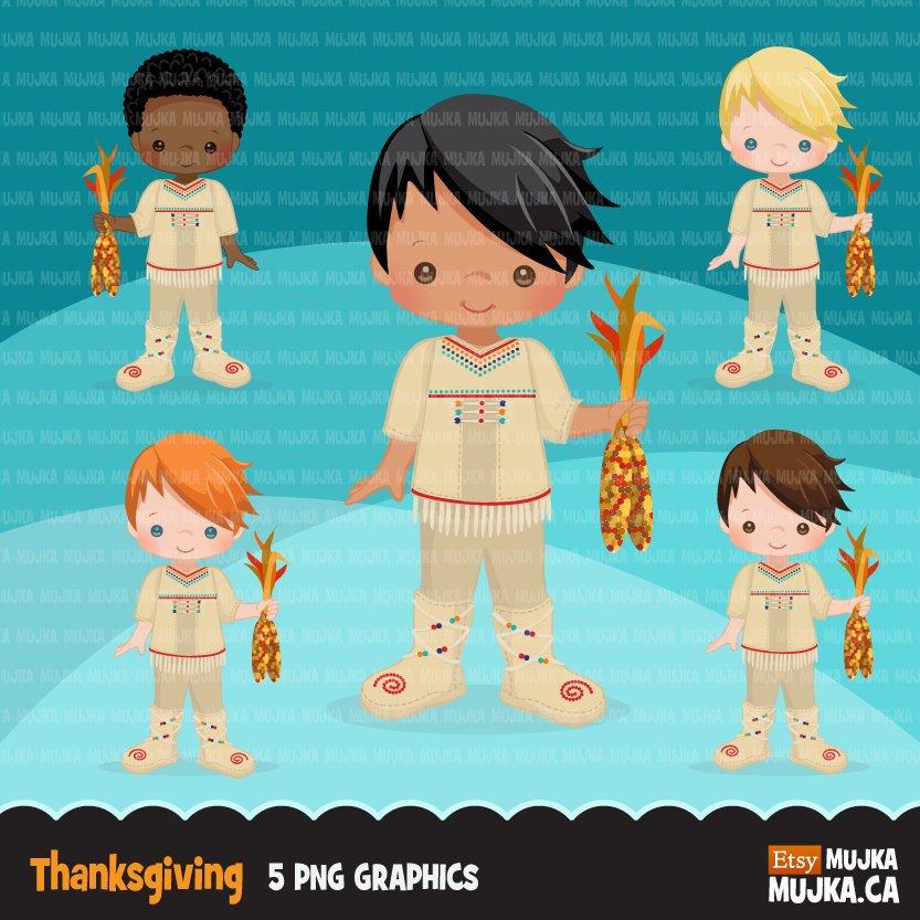 Native Boys Clipart, fall graphics – MUJKA CLIPARTS