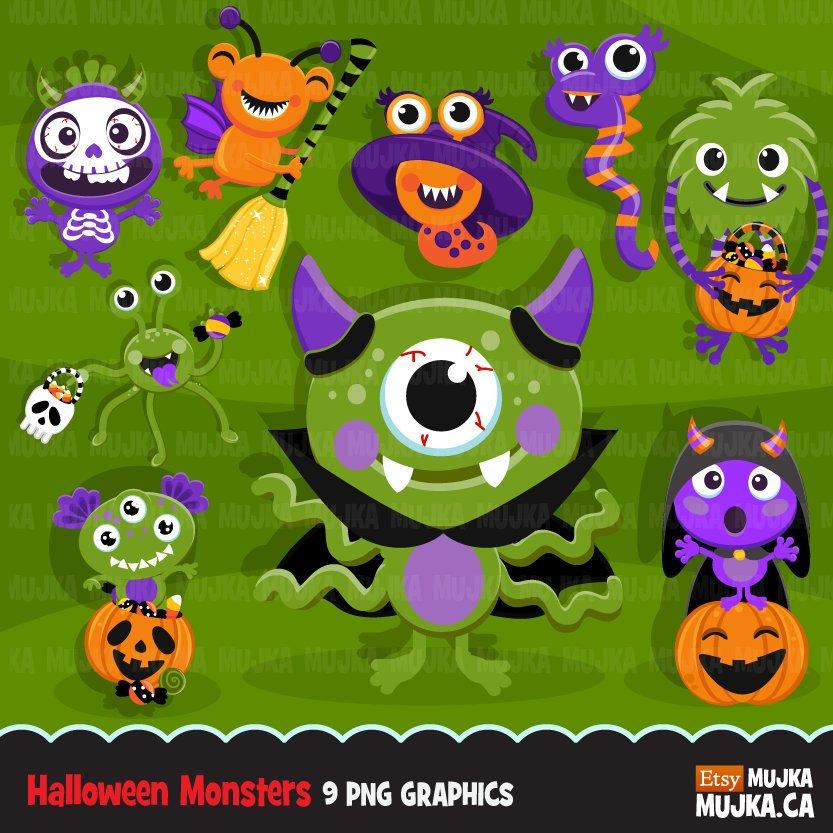 Halloween Monsters clipart. – MUJKA CLIPARTS