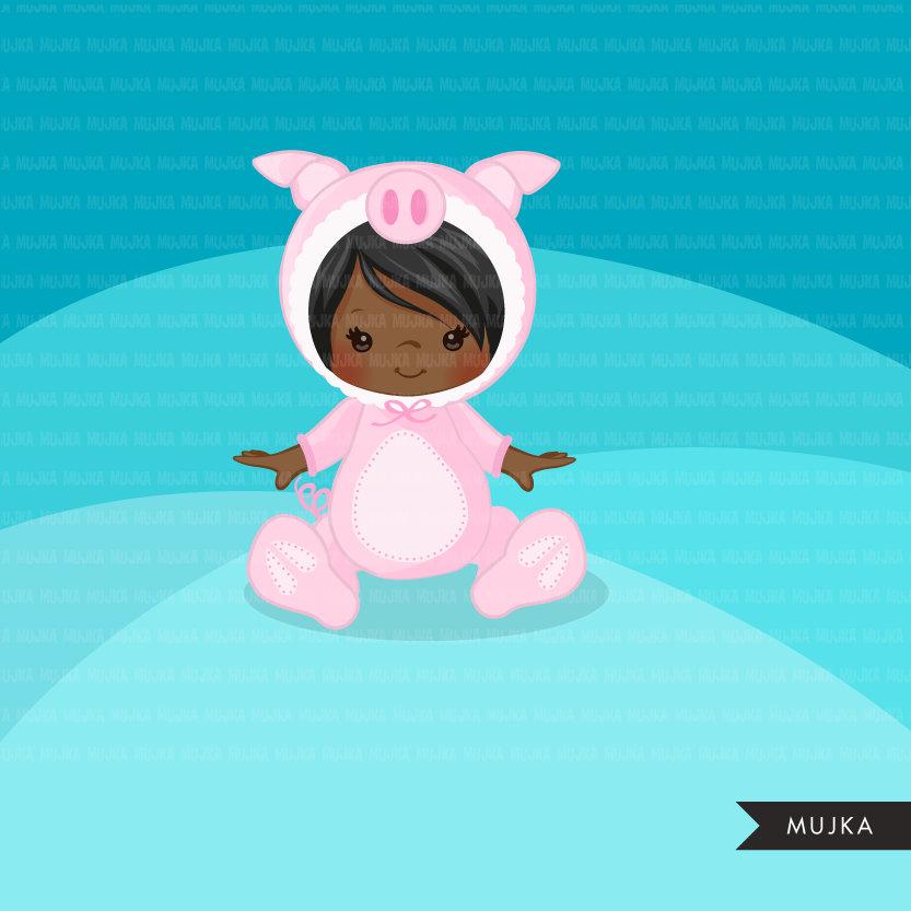 Baby pig clipart, halloween animal costume – MUJKA CLIPARTS