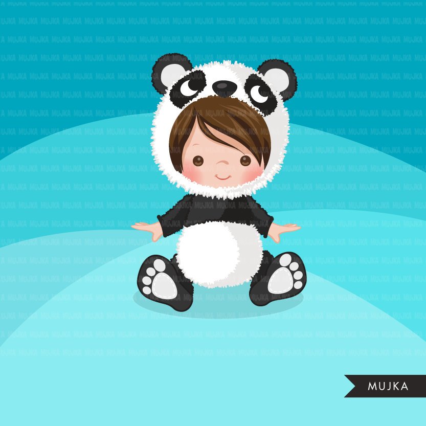 Baby Panda clipart, Animal costume – MUJKA CLIPARTS