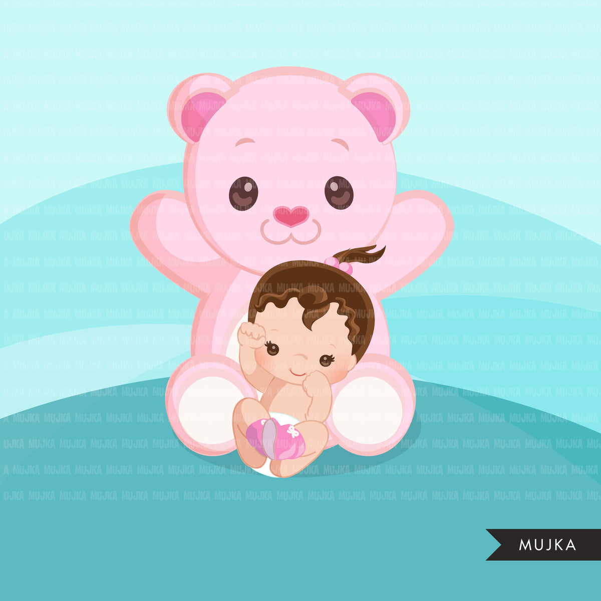 Baby Shower Clipart. Baby girl pink – MUJKA CLIPARTS