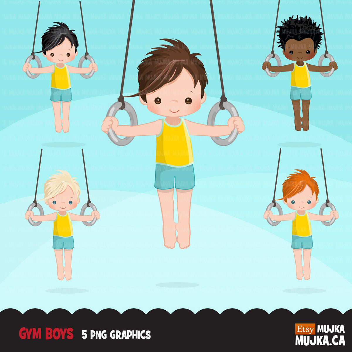Gymnastics Clipart, boy in yelloe – MUJKA CLIPARTS