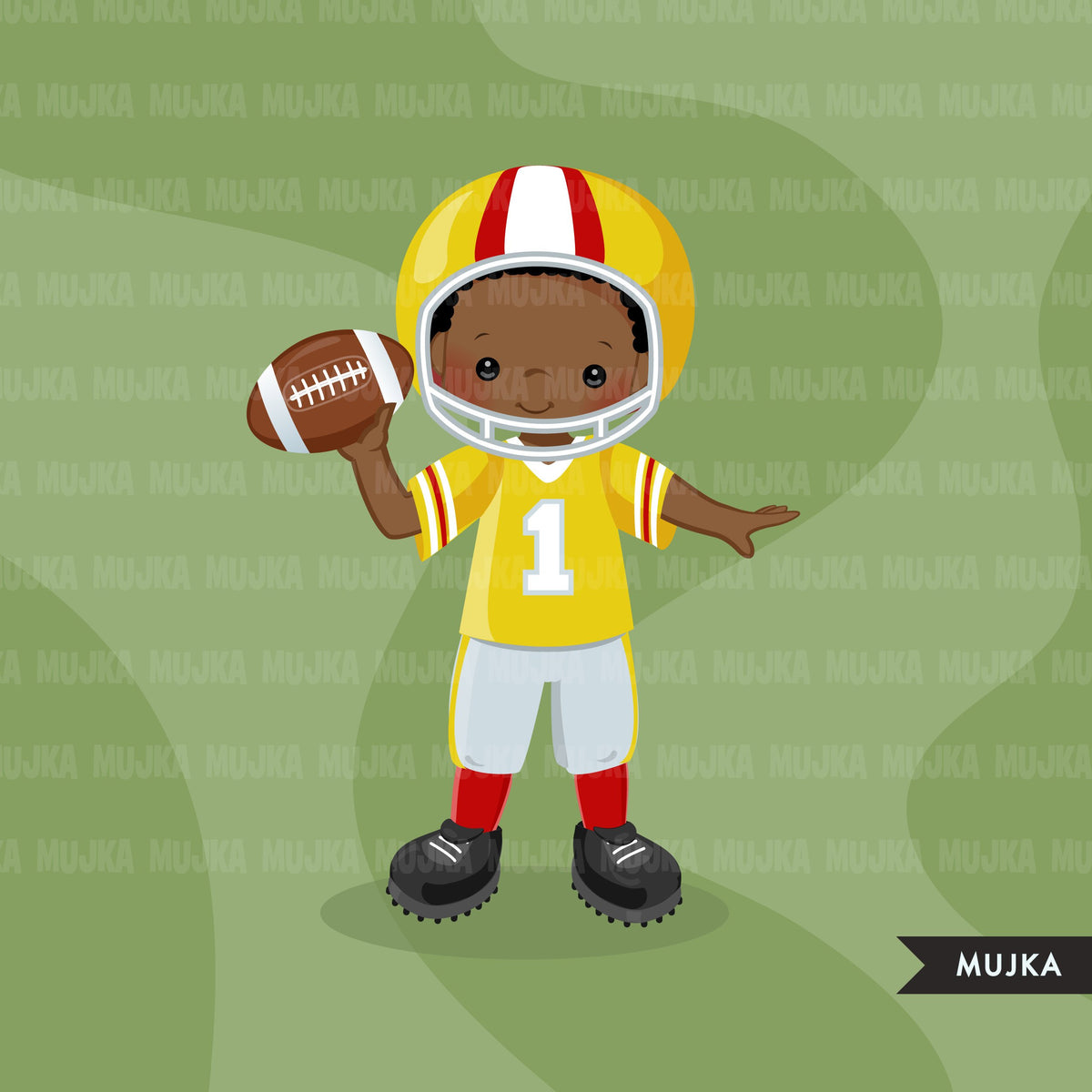 American Football Boy clipart, football player, sports designs – MUJKA ...