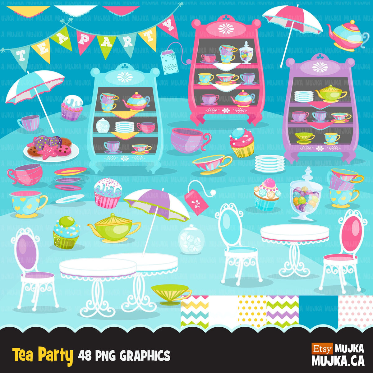 Tea party girl Clipart – MUJKA CLIPARTS