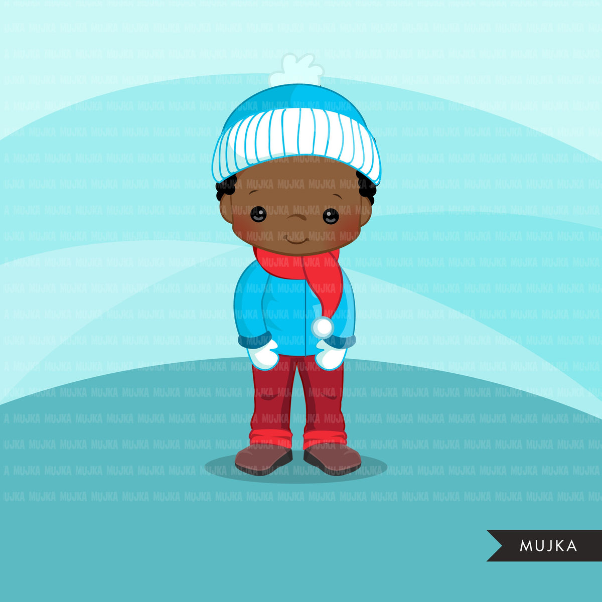 Winter sled snow boys clipart – MUJKA CLIPARTS