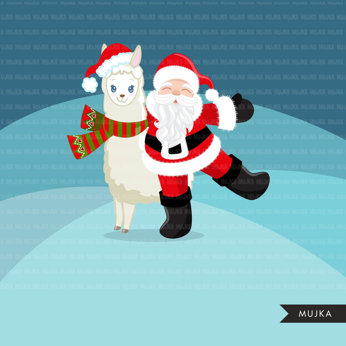 Christmas LLama clipart, winter – MUJKA CLIPARTS