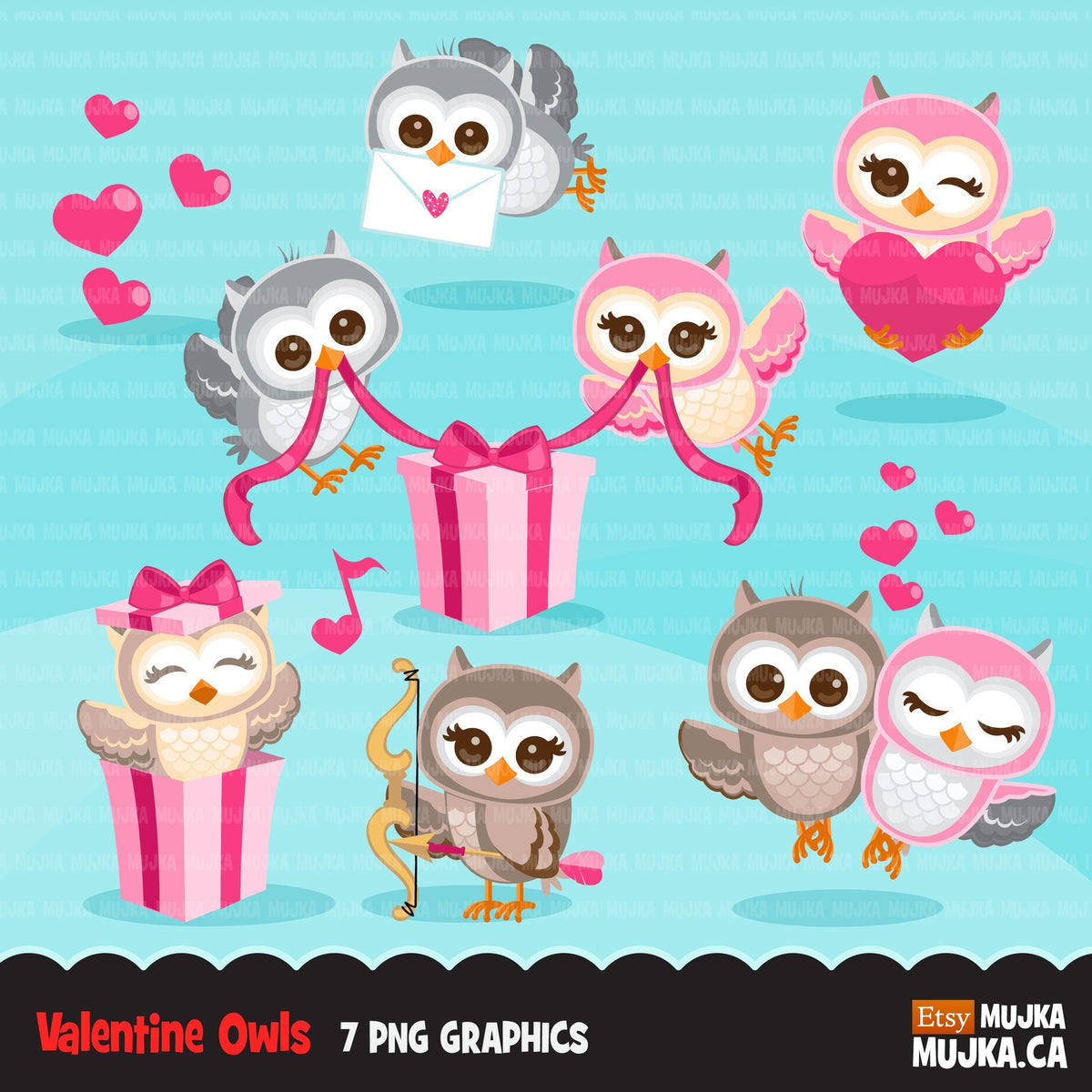 Free Valentine Day Owls Clipart – MUJKA CLIPARTS