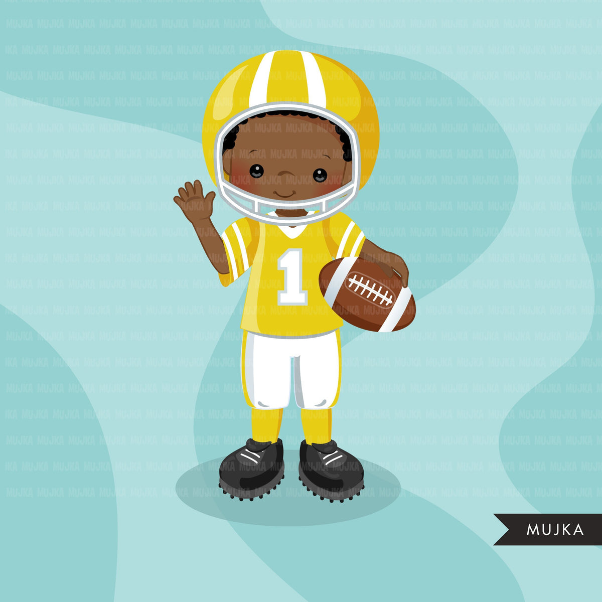 Football clipart, boy in yellow jersey – MUJKA CLIPARTS