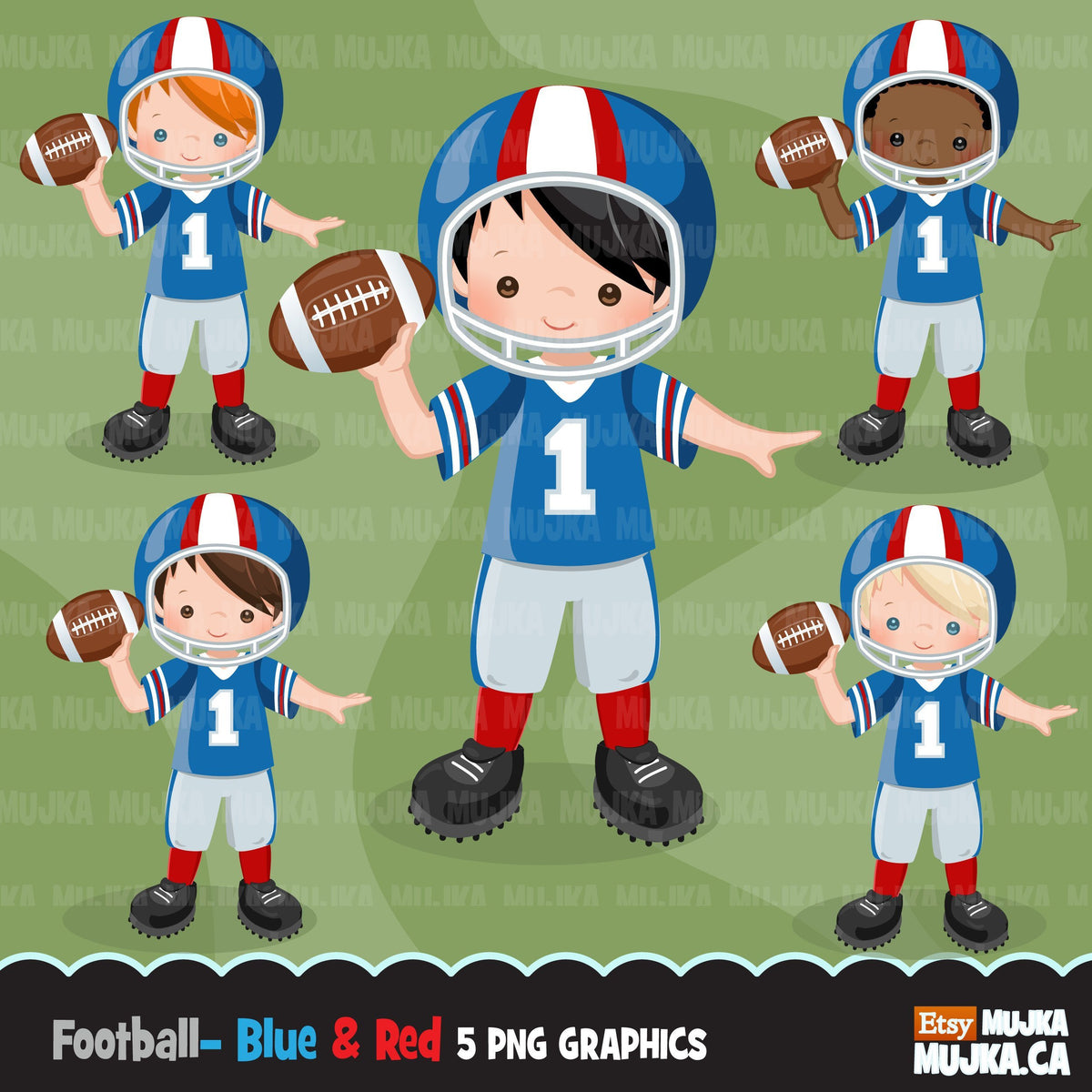 Football clipart, boy in red and blue throwing – MUJKA CLIPARTS