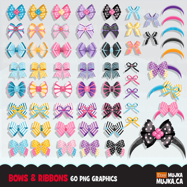Hair bows and ribbons clipart – MUJKA CLIPARTS
