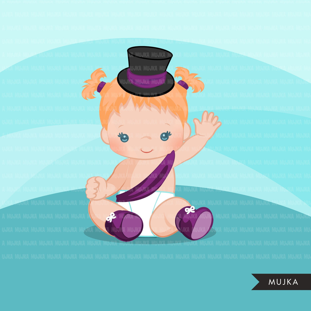 New Year baby clipart, baby girl – MUJKA CLIPARTS