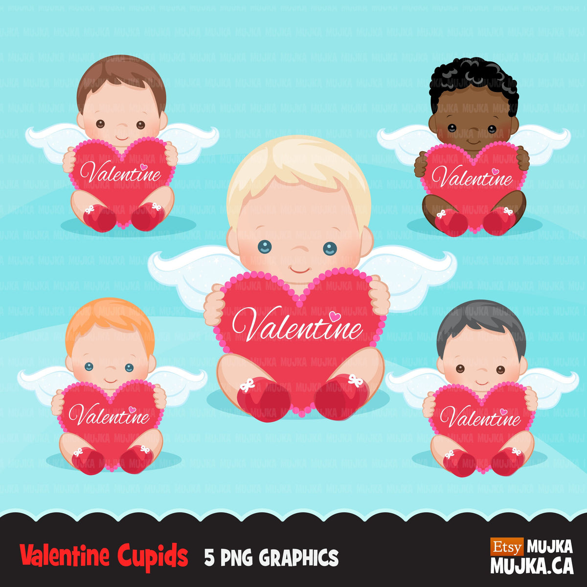 Valentine's Day Cupids, baby clipart – MUJKA CLIPARTS