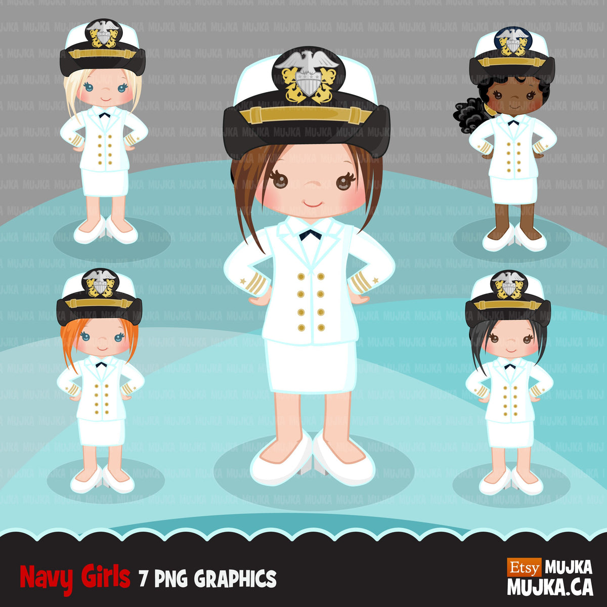 Female Navy Officer, girl Clipart – MUJKA CLIPARTS