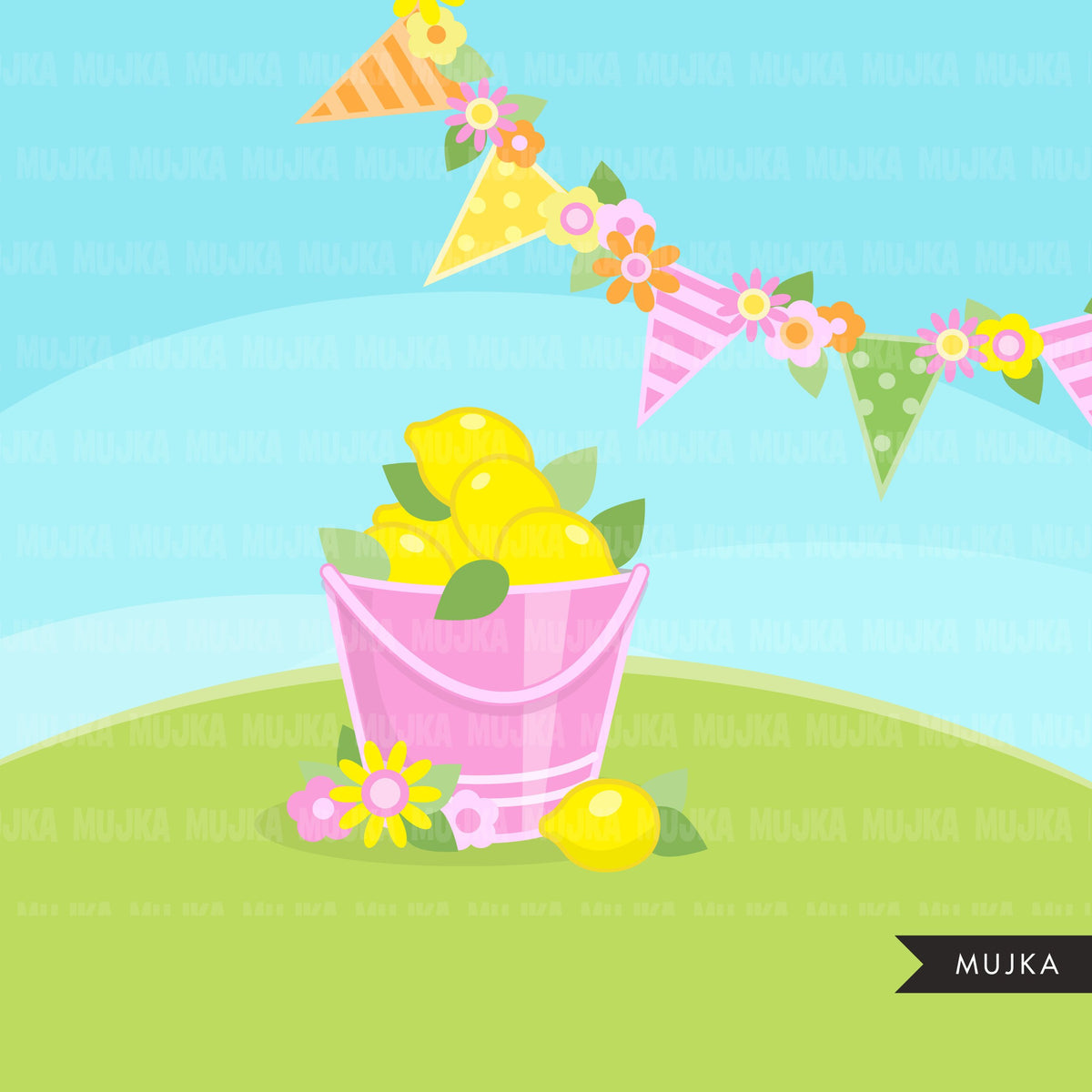 Girl in Pink Lemonade Stand clipart summer – MUJKA CLIPARTS