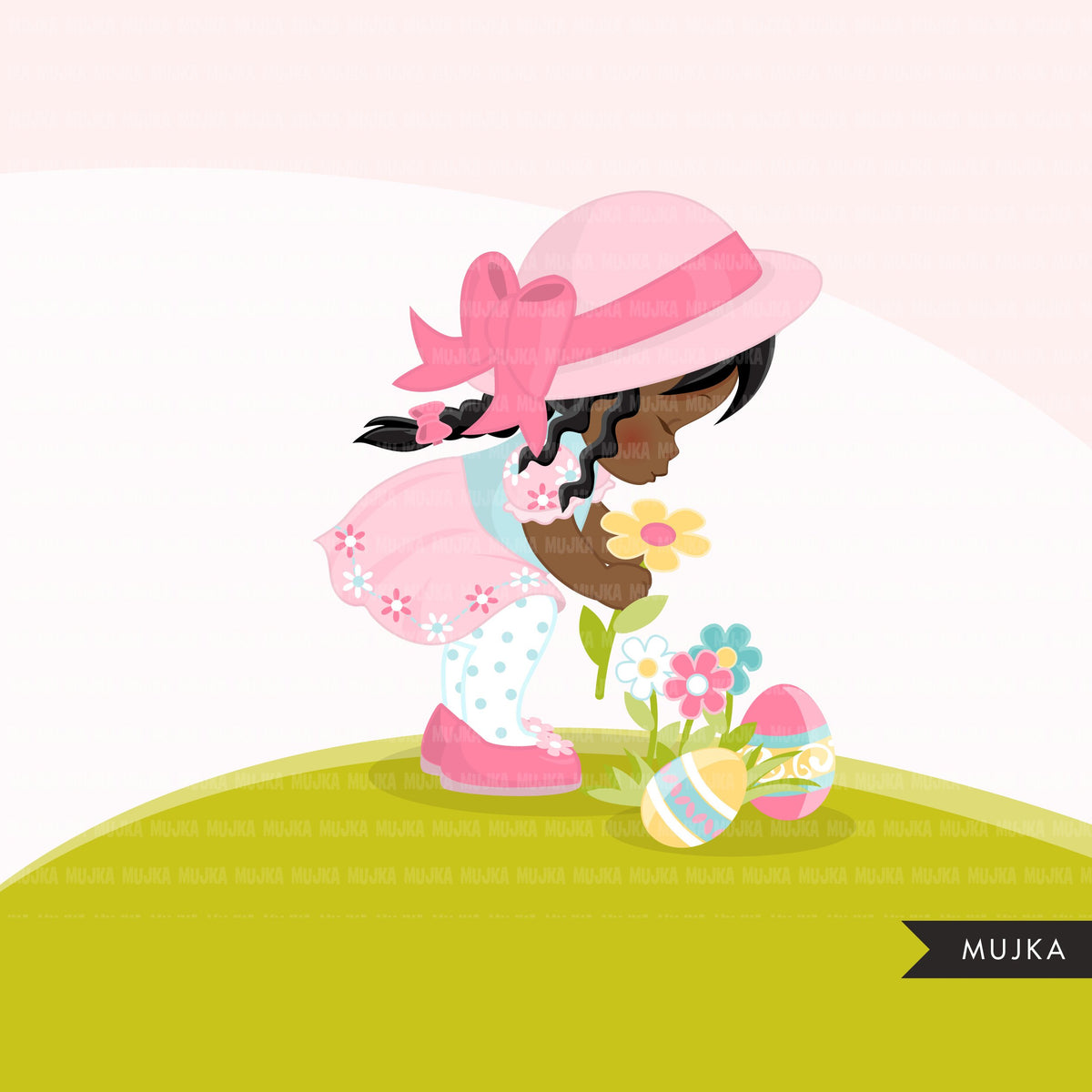 Easter flower girl Clipart – MUJKA CLIPARTS