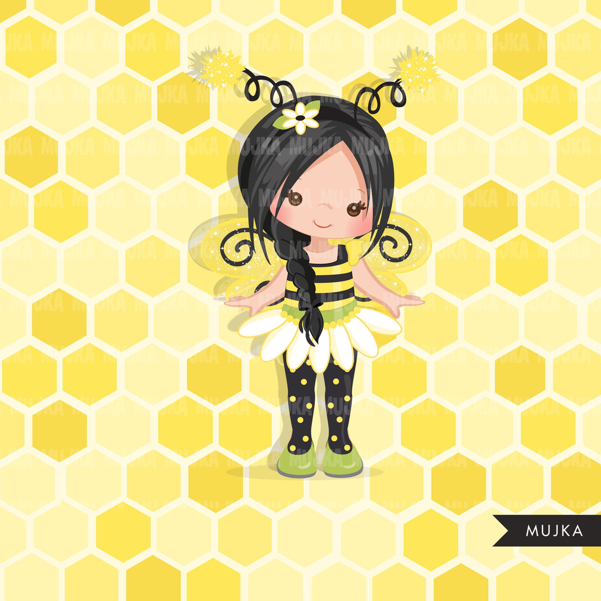 Bumblebee Girls clipart, spring, summer – MUJKA CLIPARTS
