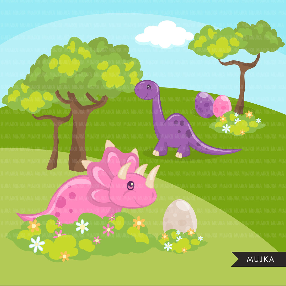 Dinosaur, cute animal clipart – MUJKA CLIPARTS
