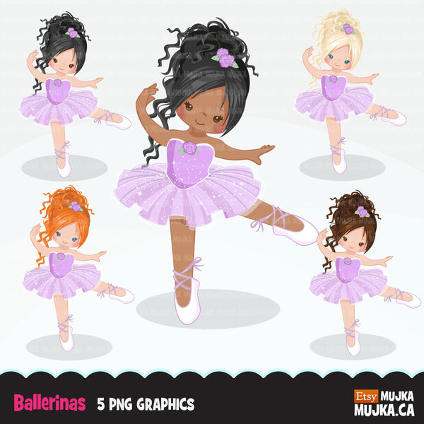 Girl Ballerina clipart, purple tutu – MUJKA CLIPARTS