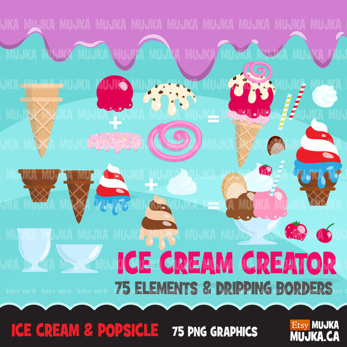 Ice cream creator Clipart summer – MUJKA CLIPARTS