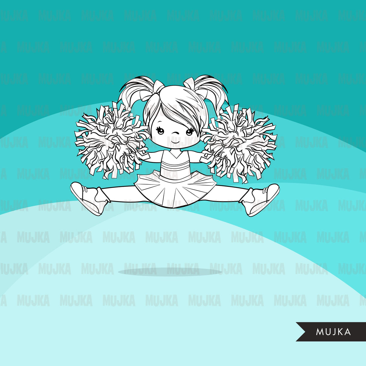 Cheerleader Digital Stamps – MUJKA CLIPARTS