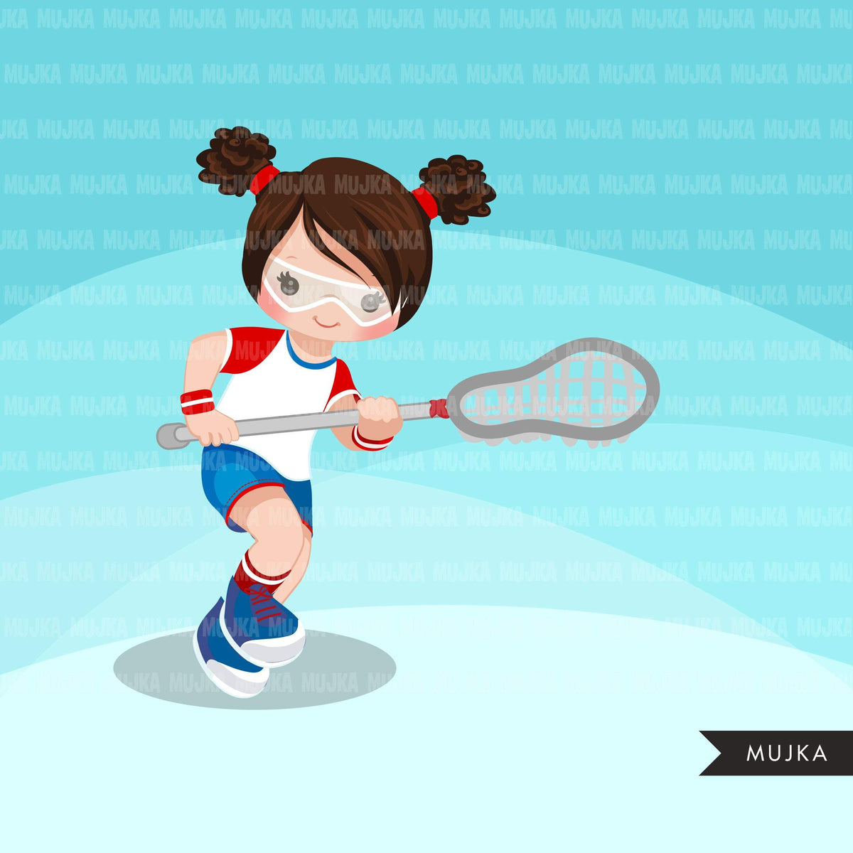 Lacrosse Clipart graphics, girls lacrosse player characters, stickers ...