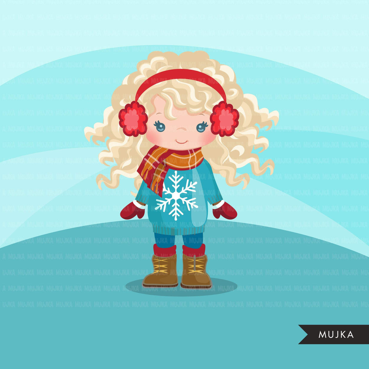 Winter sled snow kids clipart, sledding, tobogganing, winter outdoor a ...