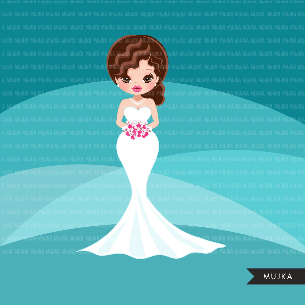 Bride avatar clipart, print and cut, wedding graphics, girl, woman, br ...
