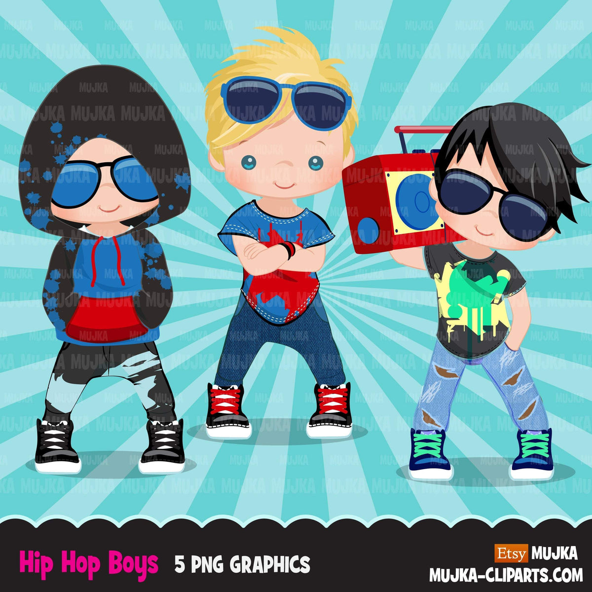 Hip hop dancer boys clipart, boombox, break dance, rapping characters ...