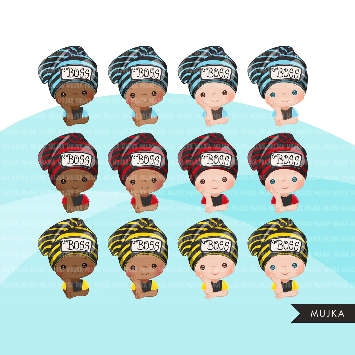 Baby Boss Clipart, boys with cute boss hat, black baby boy bonnet grap ...