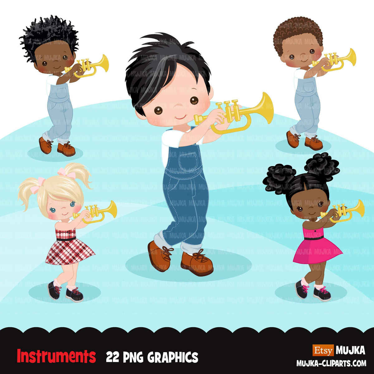 Trumpet clipart, Music Instruments clipart, education graphics, school ...