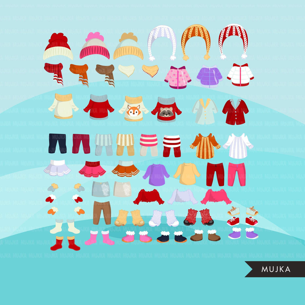 Paper doll clipart, Winter outfits, winter Dress up Party, girl fashio ...