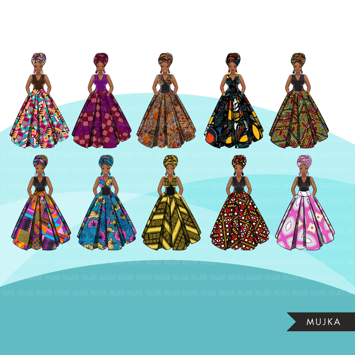Ankara Fashion Graphics, mix Kente African dress, black woman Sublimat ...