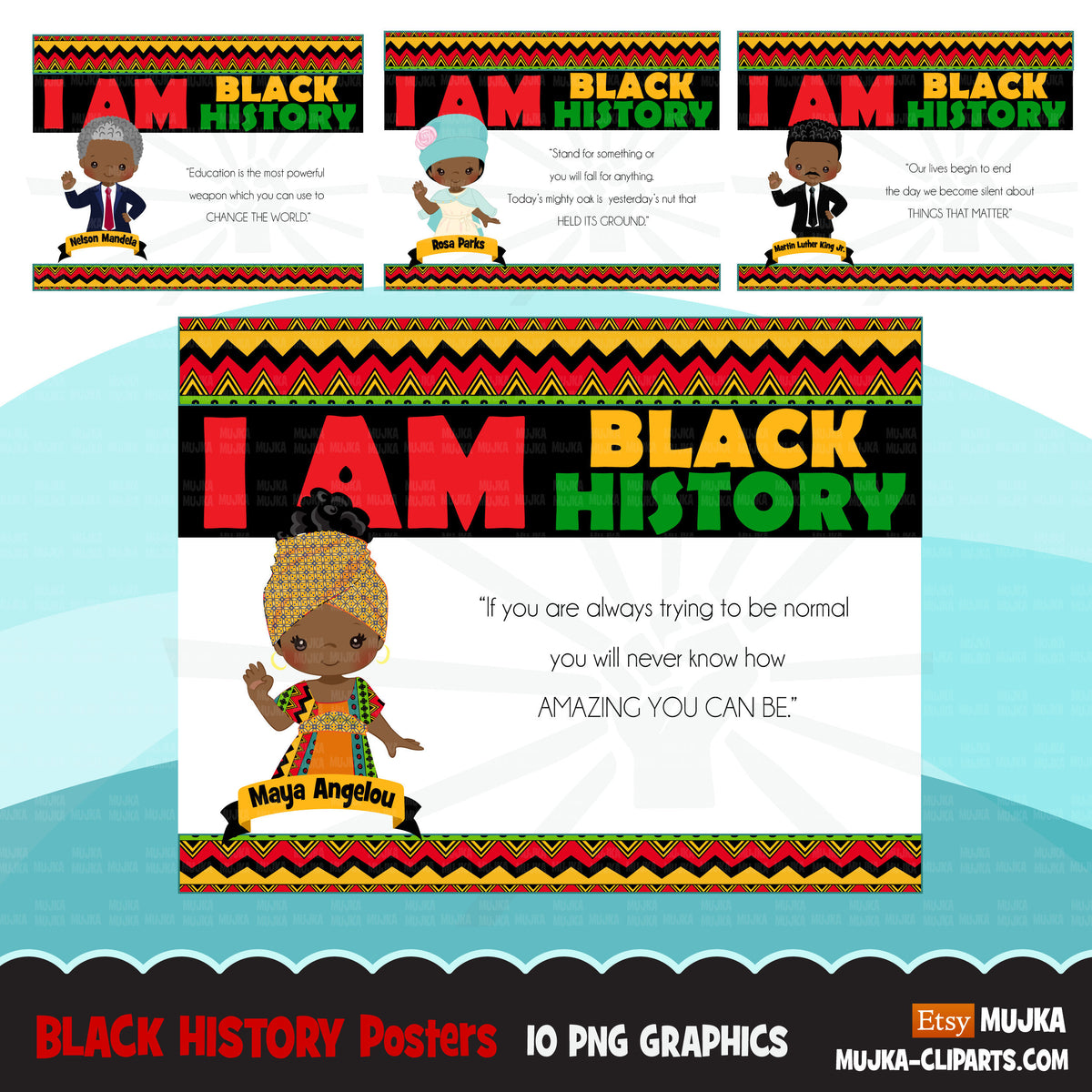 Black history POSTERS, black history figures Maya Angelou, Rosa Parks ...