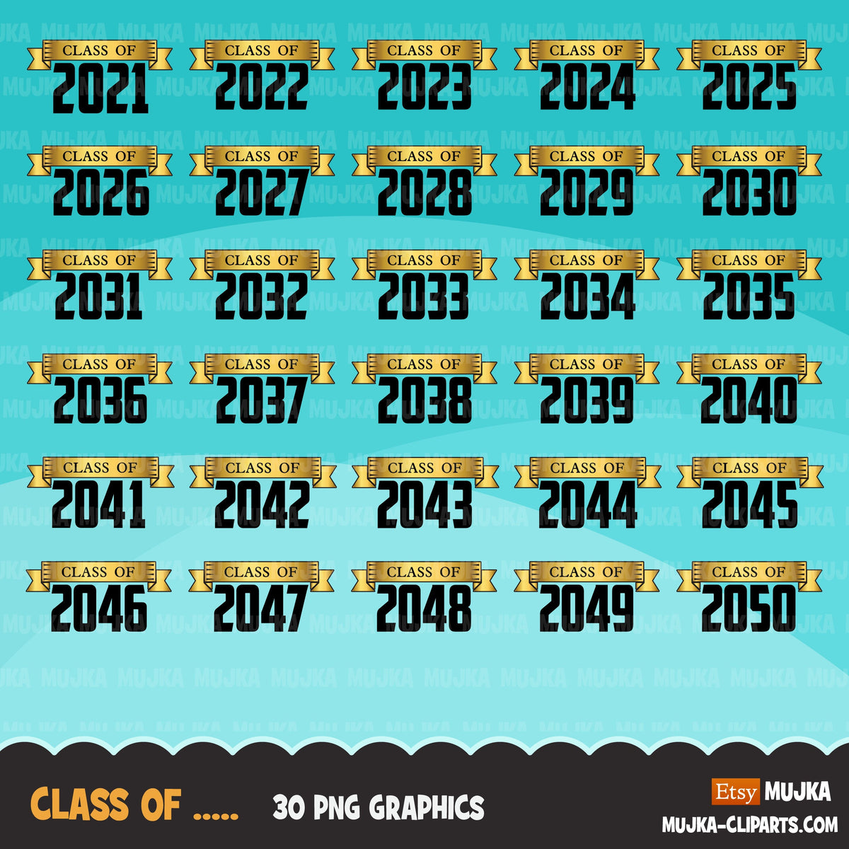 Graduation Clipart, Grads 2021- 2050 graduation banner, class of 2021 ...