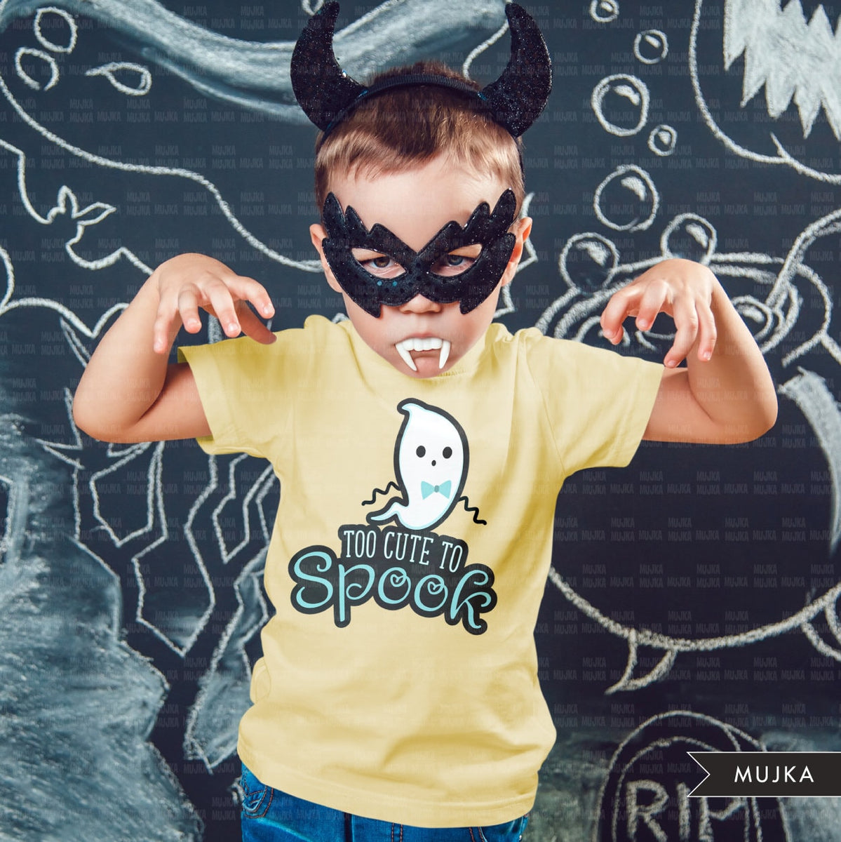 Too cute to spook png, Halloween clipart, ghost clipart, Halloween sub ...
