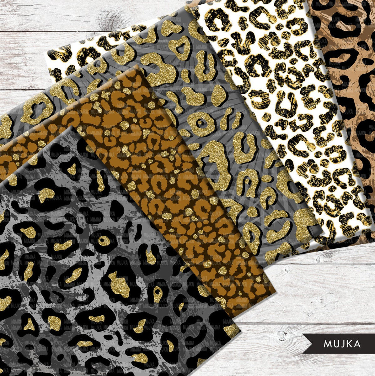 Leopard digital papers, leopard seamless pattern, sublimation designs ...