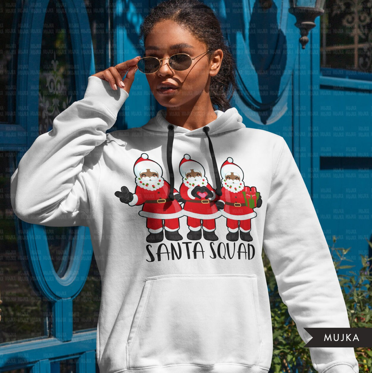 Santa squad png, Christmas squad clipart, black Santa clipart, Santa s ...