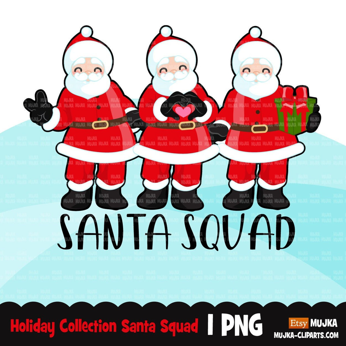 Santa squad png, Christmas squad clipart, Santa clipart, Santa sublima ...
