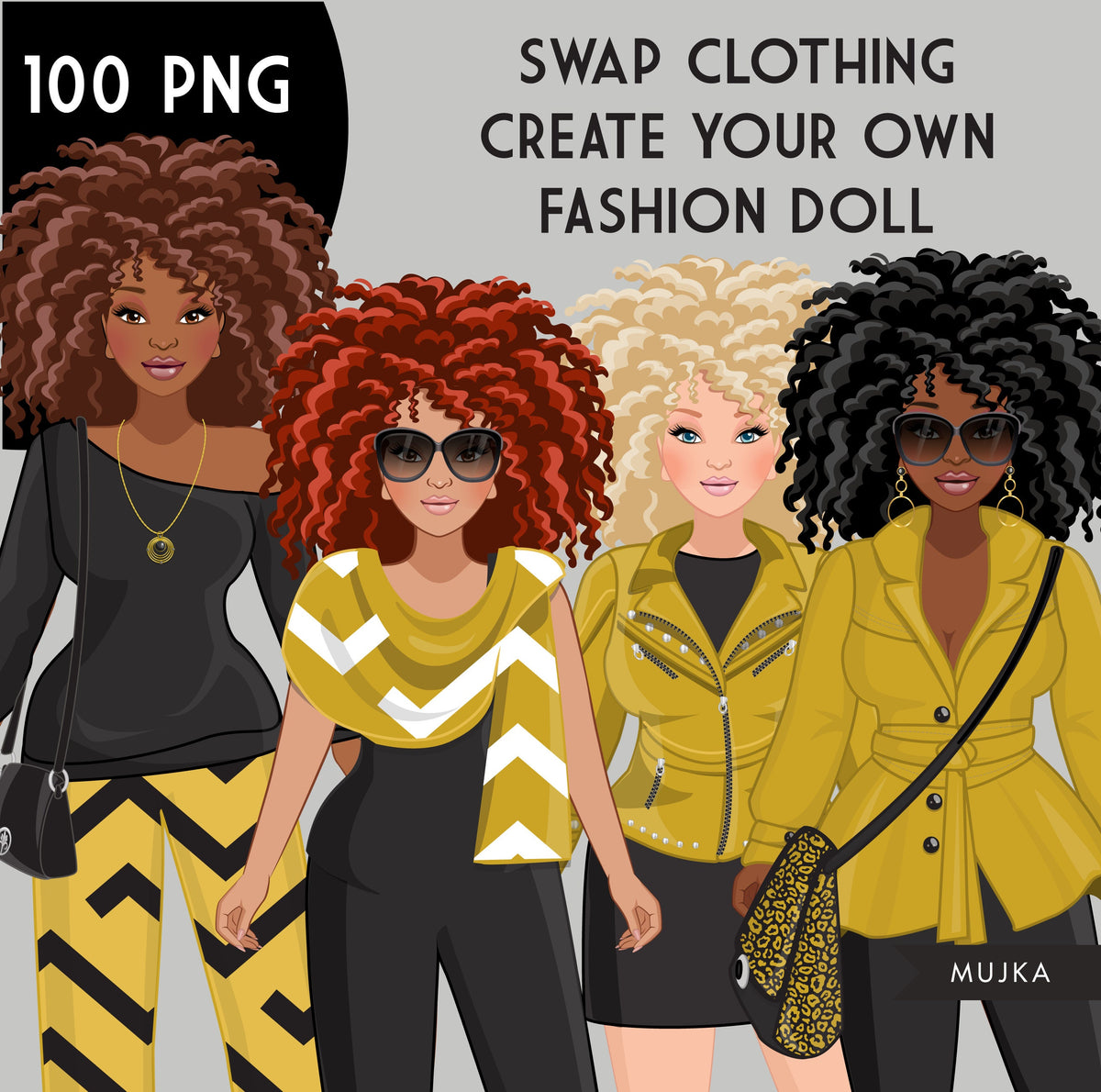 Fashion doll creator, digital doll creator, dress up clipart, fashion ...