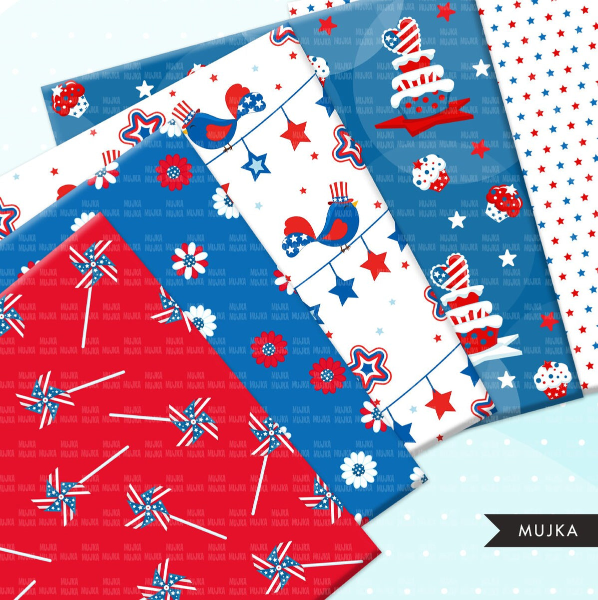 4th of JULY Digital papers, 4th of July Png, America png, USA patterns ...